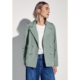 Street One Damen Kurzjacke, gr&uuml;n, Gr. 44, unifarben, Stoff, Obermaterial: 62% Polyester, 38% Baumwolle; Futter: 100% Polyester, Jacken, mit