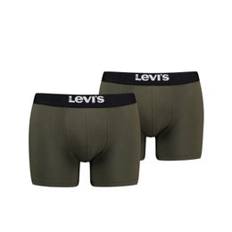 Levi's LEVI'S Herren Boxershorts "LEVIS MEN SLD BASC BOXER BRIEF ORG CO 2P", Gr. M, grün, Obermaterial: 95% Baumwolle, 5% Elasthan, Unterhosen, mit breitem