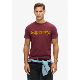 Superdry Herren Rundhalsshirt "CLASSIC CORE LOGO SHADOW TEE", rot, Gr. S, bedruckt, Single Jersey, Obermaterial: 100% Baumwolle, Shirts