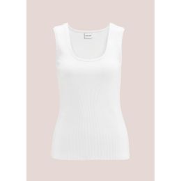 Madeleine Mode MADELEINE Damen Tr&auml;gertop "Tanktop &Auml;rmelloses Rippen-Top"wei&szlig;, Gr. 34, Obermaterial: 46% Baumwolle CO. 46% Modal CMD. 8% Elasthan EL., Tops