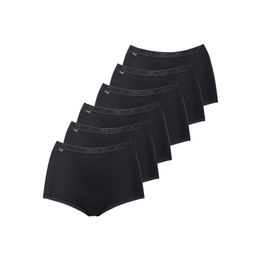 Sloggi Damen Slip "Slip 6er Pack", Gr. 48, schwarz, Obermaterial: 95% Baumwolle CO. 5% Elasthan EL., Unterhosen