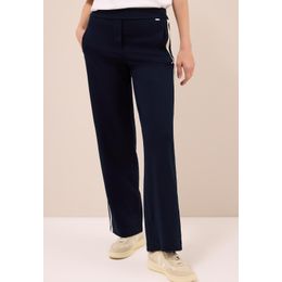 Cecil Damen Stoffhose, blau, Gr. L, unifarben, Web, Obermaterial: 67% Viskose, 28% Nylon, 5% Elasthan. Futter: 100% Polyester, Hosen, mit Tape-Detail