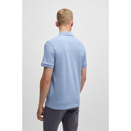 BOSS Orange Herren Poloshirt "Passenger", blau, Gr. S, Jersey, Obermaterial: 95% Baumwolle, 5% Elasthan, Shirts, mit Polokragen