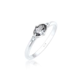 Elli Damen Verlobungsring "Bandring 925 Silber, mit Kristallen von Swarovski", 52mm, Silber 925 (Sterlingsilber), 2mm, silber, Silber 925