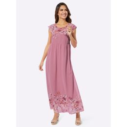 Classic Basics Damen Sommerkleid "Kleid", rosa, Gr. 19, gebl&uuml;mt, gemustert, mehrfarbig, Georgette, 100% Polyester, Kleider