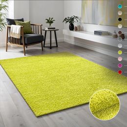 Hochflor-L&auml;ufer Sanat, B:67cm H:30mm L:230cm, gr&uuml;n, Kunstfaser, Teppiche, "LOCA", Wohnzimmer, Langflor, Shaggy, Schlafzimmer