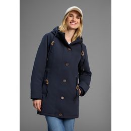 Kangaroos Damen Winterjacke, blau, Gr. 40, kontrastfarbene Details, unifarben, Web, Obermaterial: 100% Polyester. Futter: 100% Polyester.