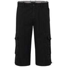 Bugatti Herren Bermudas, schwarz, Gr. 48, unifarben, 98% Baumwolle, 2% Elasthan, Hosen, aus Baumwolle
