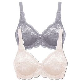 SuSa Damen B&uuml;gel-BH "2er Pack B&uuml;gel BH Latina", Gr. 85, beige, Obermaterial: 77% Polyamid PA. 15% Baumwolle CO. 8% Elasthan EL., BHs