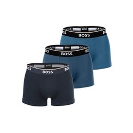 BOSS Herren Boxershorts "Boxershort Trunk 3P Power 3er Pack", Gr. XL, blau, Obermaterial: 95% Baumwolle CO. 5% Elasthan EL., Unterhosen