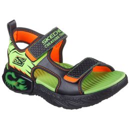 Skechers Kinder Sandale "CREATURE-SPLASH", Gr. 28, schwarz, Lederimitat, animal-print, kontrastfarbene Details, Schuhe, Klettsandale mit coolem