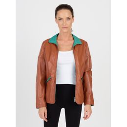 JCC Damen Lederjacke "3102224", braun, Gr. 42, Oberstoff: 100% Lammleder. Innenfutter: 100% Polyester, Jacken