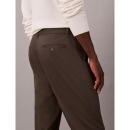 Calvin Klein Herren Stoffhose "SLIM TAPERED SATEEN CHINO TROUSE"beluga, Gr. 34, unifarben, Web, Obermaterial: 97% Baumwolle, 3% Elasthan, Hosen, slim
