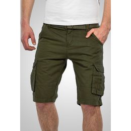 Herren Cargoshorts "ASNico", grün, Gr. 33, Alessandro Salvarini, Obermaterial: 100% Baumwolle, Hosen, inklusive passendem Gürtel