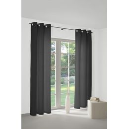 Vorhang WIRTH, B:135cm H:175cm, schwarz, Jacquard, Polyacryl, Polyester, Wohnzimmer, Gardinen, "NEUFAHRN"