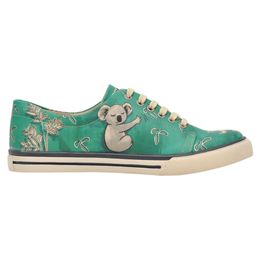 DOGO Damen Sneaker "Classic Schn&uuml;rsneaker Koala Hug Damen Sneaker", Gr. 37, blau, Lederimitat, Schuhe, Handgefertigt