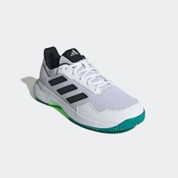 Herren Tennisschuh "COURT SPEC 2", adidas Performance, Gr. 45, wei&szlig;, Synthetik, Textil, Schuhe, geeignet f&uuml;r Hartplatz und Sandplatz