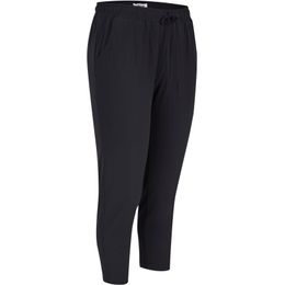 KjBRAND Damen 7/8-Hose "Susie XS", schwarz, Gr. 46, unifarben, Web, Obermaterial: 72% Polyamid, 28% Elasthan, Hosen, in großen Größen, mit Bindeband