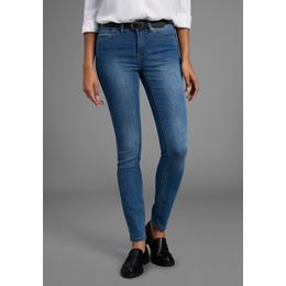 Arizona Damen Slim-fit-Jeans "Shaping", blau, Basic, Gr. 42, Jeans, Obermaterial: 79% Baumwolle, 19% Polyester, 2% Elasthan, Jeans, enge Passform,