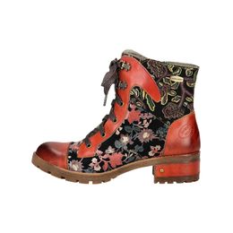 Laura Vita Damen Schn&uuml;rstiefelette "Laura Vita Stiefelette Leder/Textil", Gr. 37, orange, Leder, Textil, Schuhe