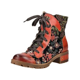 Laura Vita Damen Schn&uuml;rstiefelette "Laura Vita Stiefelette Leder/Textil", Gr. 38, orange, Leder, Textil, Schuhe