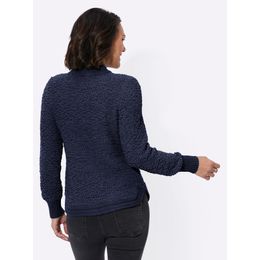 Casual Looks Damen Strickpullover "Pullover", blau, Gr. 46, unifarben, 65% Polyester, 35% Baumwolle, Pullover