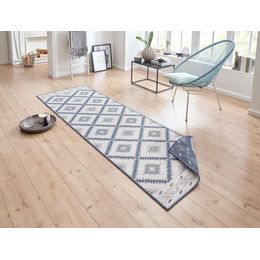 Teppich Hanse Home, B:80cm H:5mm L:250cm, blau, Kunstfaser, Wohnzimmer, Teppiche, "Malibu Wendeteppich", In-& Outdoor, Wetterfest, Balkon, L&auml;ufer,
