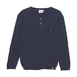Minymo Jungen Strickfleece-Pullover "Strickpullover MIPullover", blau, Gr. 104, Obermaterial: 100% Baumwolle CO., Pullover