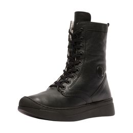 Softinos Damen Schn&uuml;rstiefelette "Softinos Stiefelette Leder", Gr. 38, schwarz, Leder, Schuhe
