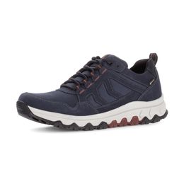 Herren Sneaker, Gabor Rollingsoft, Gr. 10, blau, Mesh, Nubukleder, unifarben, Schuhe, Schnürschuh, Halbschuh, Komfortschuh in Bequemweite G (= weit)
