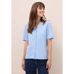 Cecil Damen T-Shirt, blau, Gr. XXL, unifarben, Stoff, 50% Modal, 50% Baumwolle, Shirts, aus Baumwolle mit Stretchante