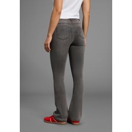 Arizona Damen Bootcut-Jeans "Ultra Stretch", grau, Gr. 22, Denim/Jeans, Obermaterial: 63% Baumwolle, 32% Polyester, 5% Elasthan, Jeans, ausgestellte