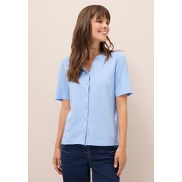 Cecil Damen T-Shirt, blau, Gr. M, unifarben, Stoff, 50% Modal, 50% Baumwolle, Shirts, aus Baumwolle mit Stretchante