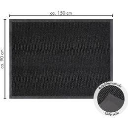 Fu&szlig;matte ANDIAMO, B:90cm H:5mm L:150cm, grau, Kunstfaser, Au&szlig;enbereich, Teppiche, "Easy, Made in Netherlands", Schmutzfangmatte, rutschhemmend,