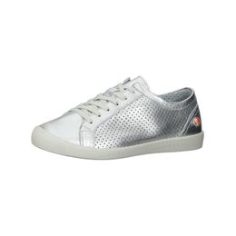 Softinos Damen Sneaker "Softinos Sneaker Leder", Gr. 36, silber, Leder, Schuhe