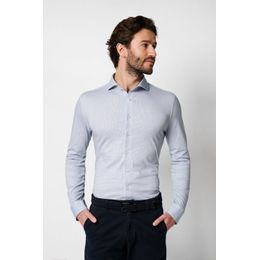 DESOTO Herren Langarmhemd "Jerseyhemd Essential Hai langarm", blau, Gr. 46, gemustert, gepunktet, mehrfarbig, Jersey, Obermaterial: 100% Baumwolle,