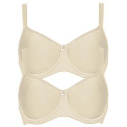 SuSa Damen T-Shirt-BH "2er Pack Spacer BH mit B&uuml;gel Catania", Gr. 85champagner champagner, Obermaterial: 50% Polyamid PA. 30% Polyester PES. 20%
