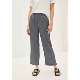 Cecil Damen Stoffhose, blau, Gr. XXL, meliert, Stoff, 91% Polyester, 9% Elasthan, Hosen, High Waist