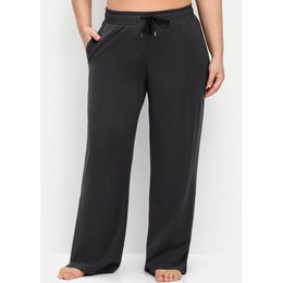 sheego Damen Sporthose, grau, Gr. 48, unifarben, 70% Viskose, 26% Polyamid, 4% Elasthan, Hosen