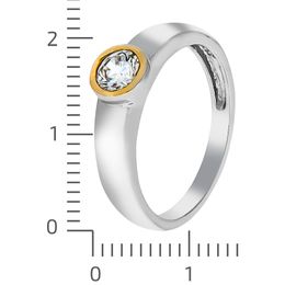 Firetti Damen Fingerring "Schmuck Geschenk Silber 925 Silberring Solit&auml;r", 62, Silber 925 (Sterlingsilber), 2,35mm, gold, Silber 925