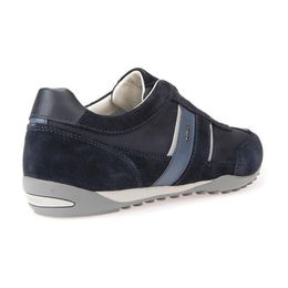 Geox Damen Sneaker "U WELLS A", Gr. 42, blau, Textil, Veloursleder, Schuhe, Freizeitschuh, Schn&uuml;rschuh mit Logoverzierung