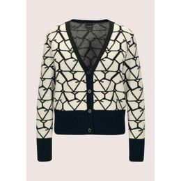 Madeleine Mode MADELEINE Damen Strickjacke "Strickjacke Langarm Jacquard-Cardigan mit Kaschmir", schwarz, Gr. 48, Obermaterial: 90% Schurwolle WV. 10% Kaschmir WS.,