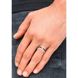 s.Oliver Herren Fingerring "2035800/-01/-02/-03", 64, Edelstahl, 10mm, schwarz, Edelstahl, Fingerringe