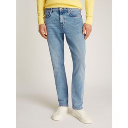 Tommy Hilfiger Herren Straight-Jeans, blau, Gr. 38, unifarben, Denim/Jeans, Obermaterial: 99% Baumwolle, 1% Elasthan, Jeans, in blauer Waschung