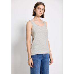 Damen Tr&auml;gertop, grau, Gr. 40, STREET ONE STUDIO, unifarben, Web, 95% Baumwolle, 5% Elasthan, Tops, im soften Baumwoll-Mix