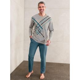 w&auml;schepur W&Auml;SCHEPUR Herren Schlafanzug, Gr. 44, blau, 88% Baumwolle, 12% Polyester, Homewear-Sets