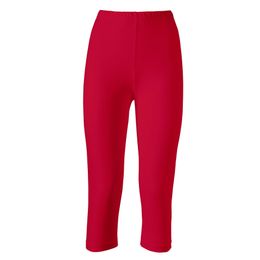 Herren Caprileggings, rot, Gr. 50, unifarben, 95% Baumwolle, 5% Elasthan, Hosen