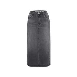Damen Jeansrock, grau, Gr. XXL, SENSES.THE LABEL, unifarben, Denim/Jeans, Material: 100% Baumwolle, R&ouml;cke, mit Gehschlitz