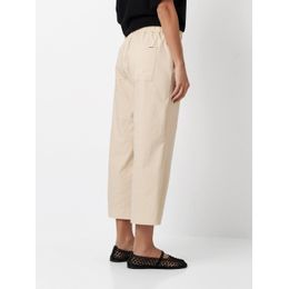 Toni Damen Schlupfhose "Pia Wide Leg 3/4", beige, Gr. 42, unifarben, Web, Obermaterial: 74% Baumwolle, 23% Polyester, 3% Elasthan, Hosen, Sommerhose