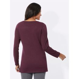 Classic Basics Damen Longpullover "Longpullover", rot, Gr. 38, meliert, 40% Viskose, 30% Polyamid, 25% Polyester, 5% Kaschmir, Pullover